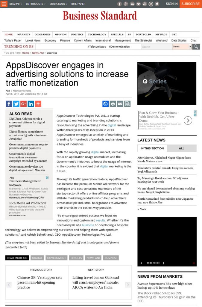 AppsDiscover engages in advertising solutions to increase traffic ...